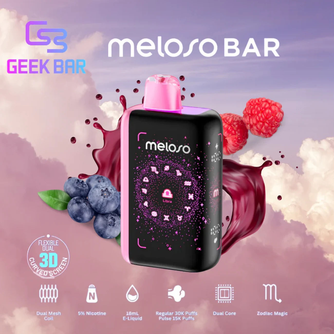 Geek Bar Meloso 30K Vape | 30,000 Puffs & Zodiac Display